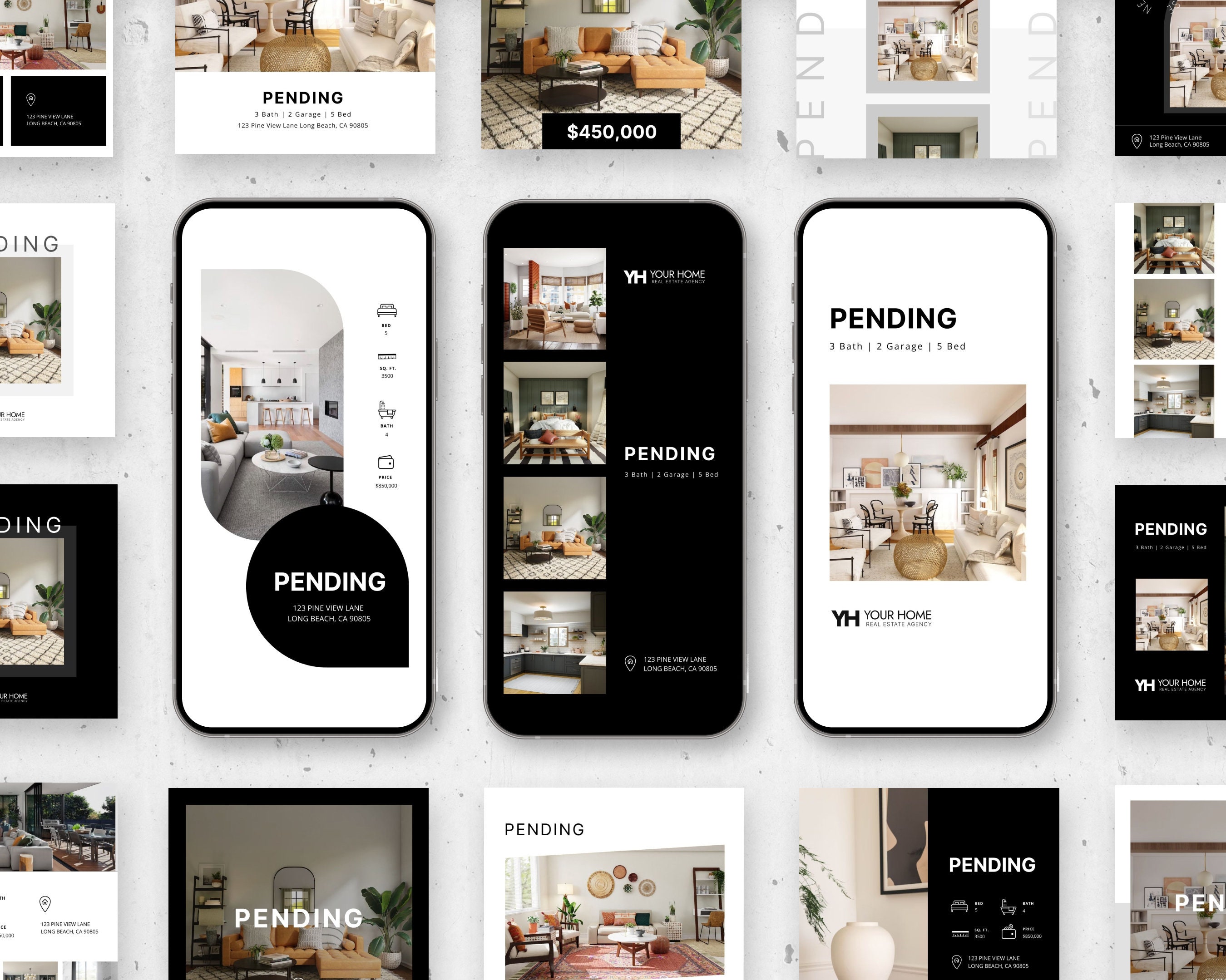 116 Real Estate Pending Social Media Templates, Real Estate Social ...