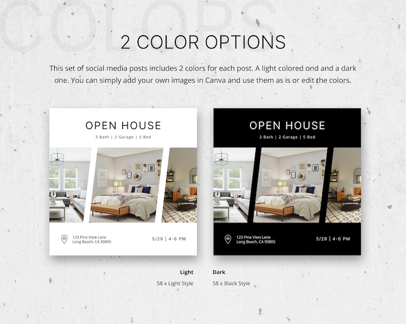 Real Estate Open House Social Media Templates, Real Estate Social Media ...