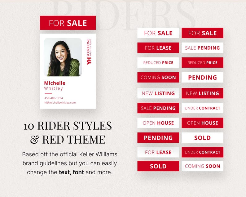 Keller Williams Real Estate Yard Signs, Modern for Sale Sign, KW ...