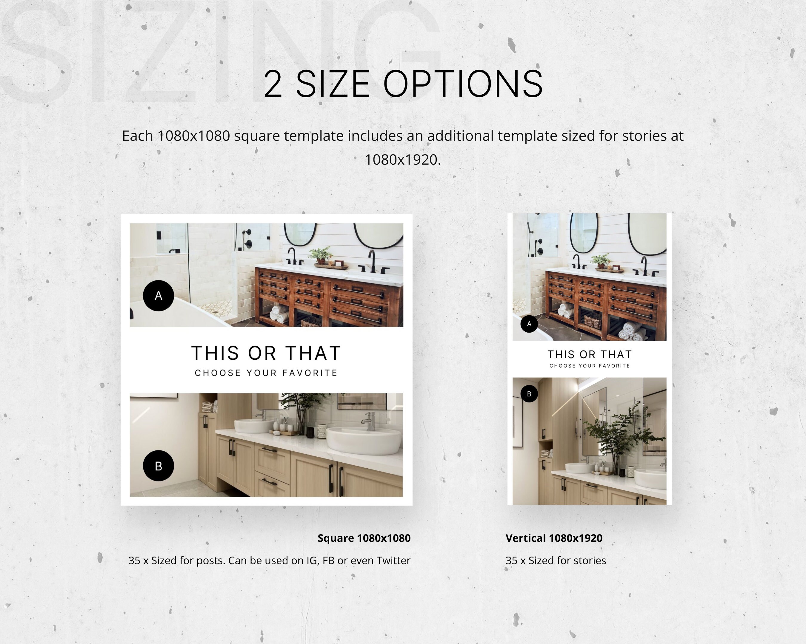 Real Estate This or That Social Media Templates, Real Estate Social ...