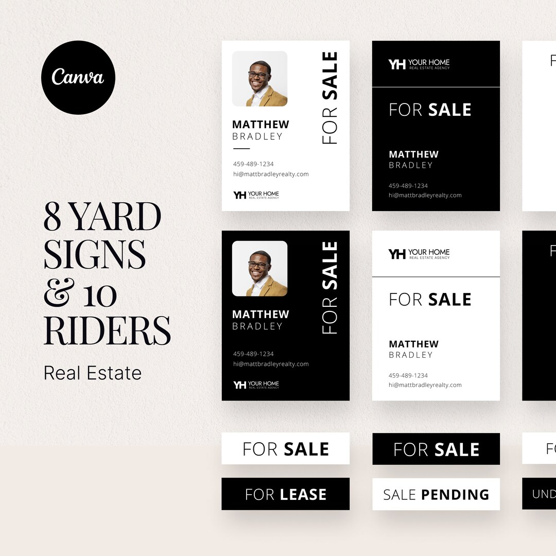 Real Estate Yard Signs, Modern for Sale Sign, Property Sign, Listing ...