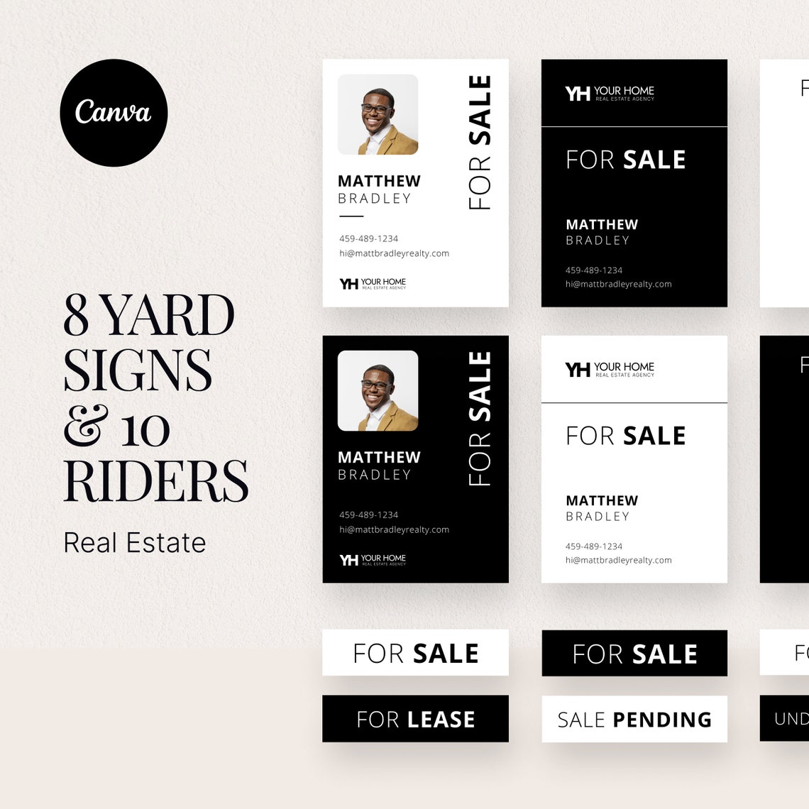 Real Estate Yard Signs, Modern for Sale Sign, Property Sign, Listing ...