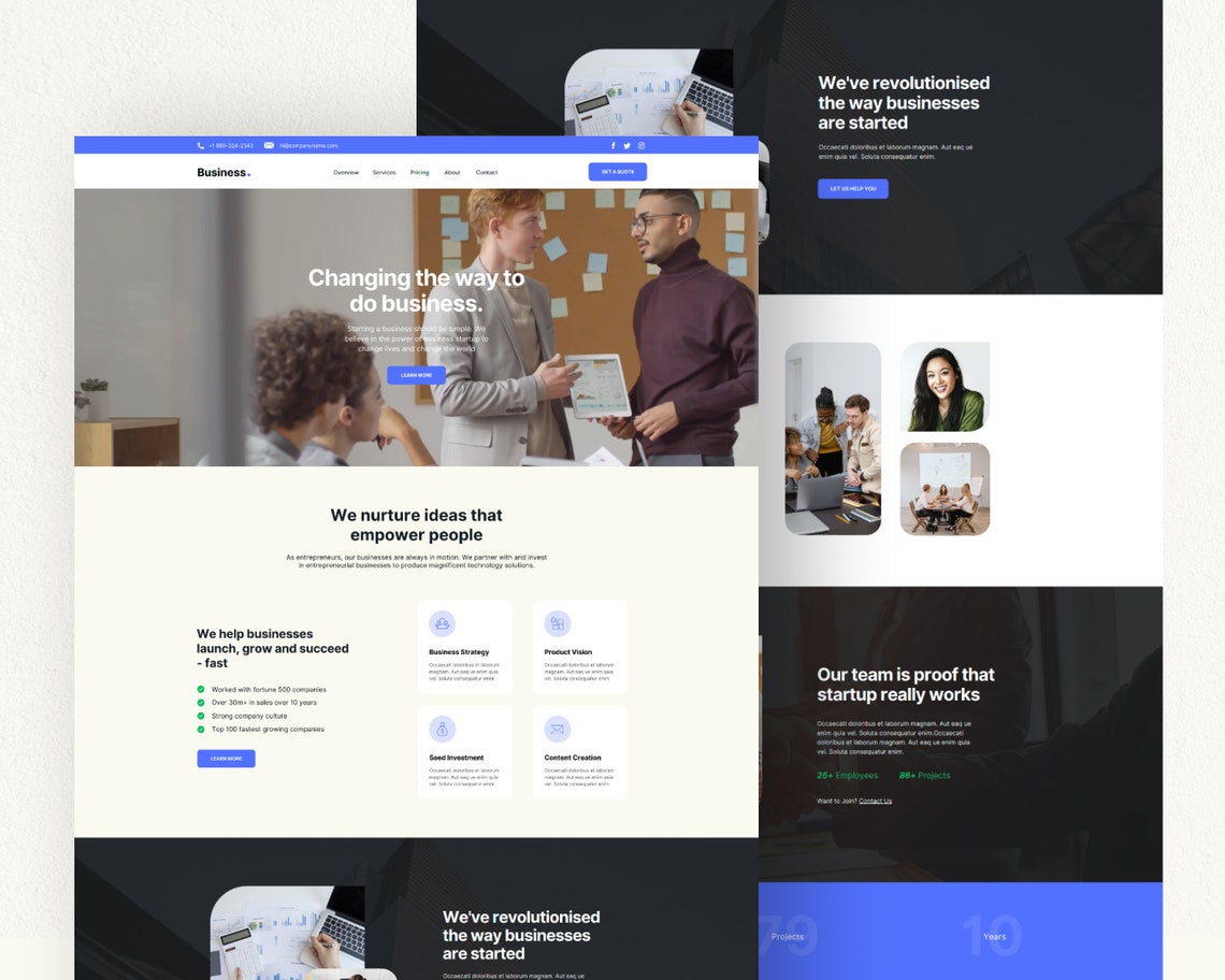 Business Website Template, Modern Business Website, Social Media ...
