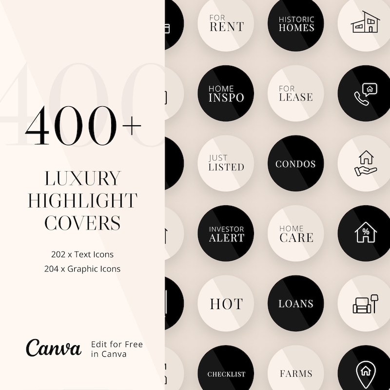 Real Estate Highlight Covers - Etsy