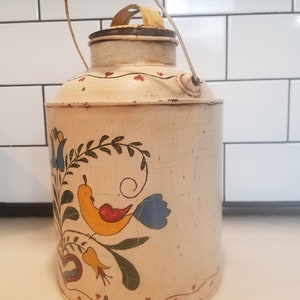 Rare Antique Pennsylvania Dutch Folk Art Toleware Americana Milk Jug ...