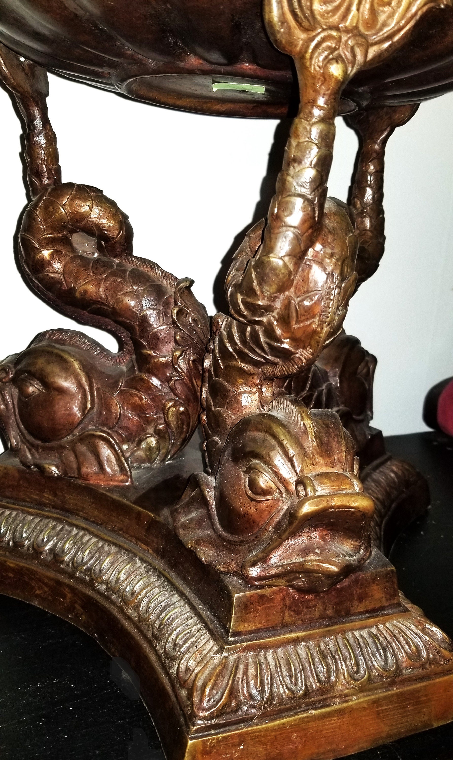 Vintage Stunning Bronze Maitland-smith Dolphin Koi Dragonfish ...