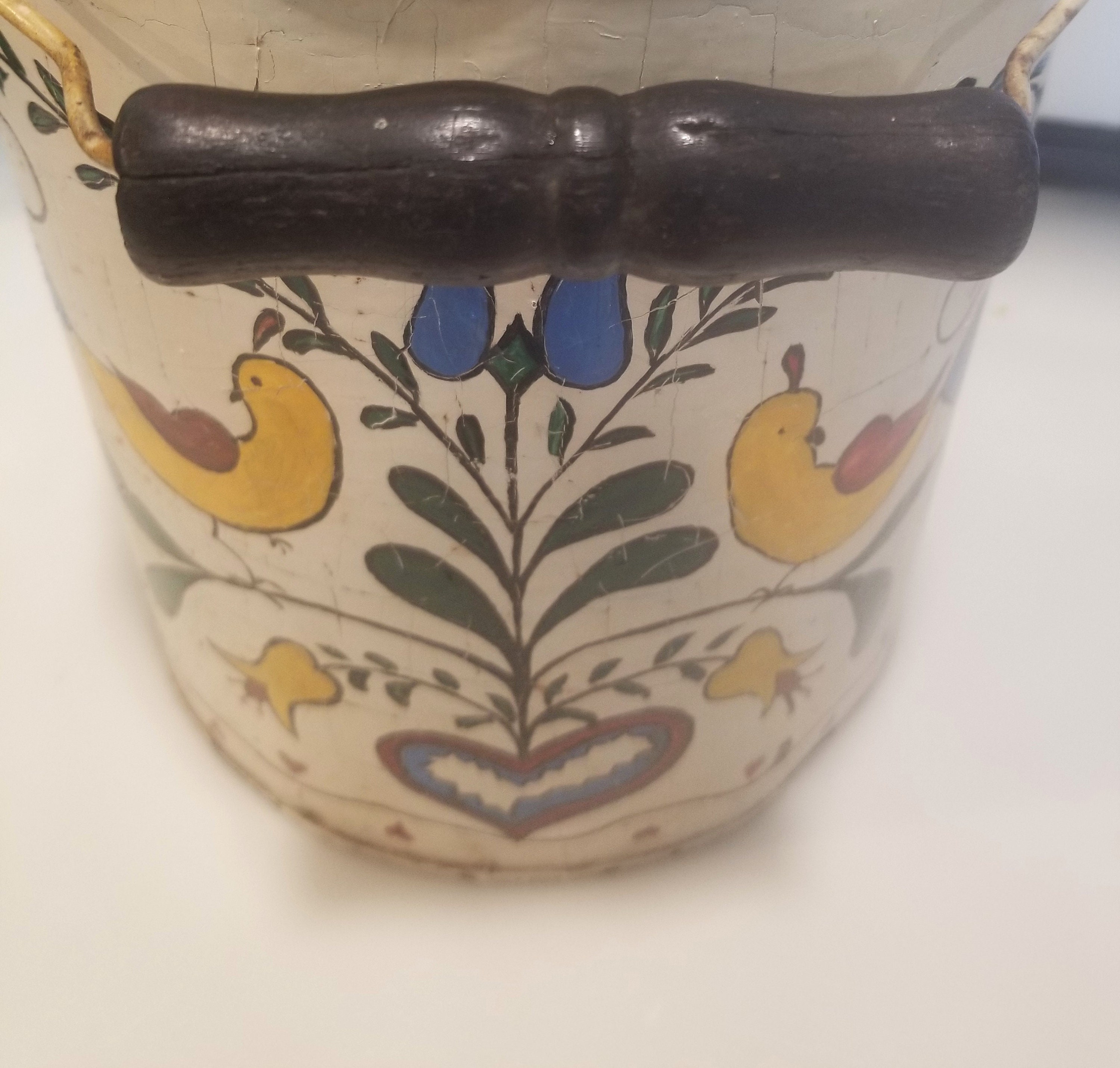 Rare Antique Pennsylvania Dutch Folk Art Toleware Americana Milk Jug ...