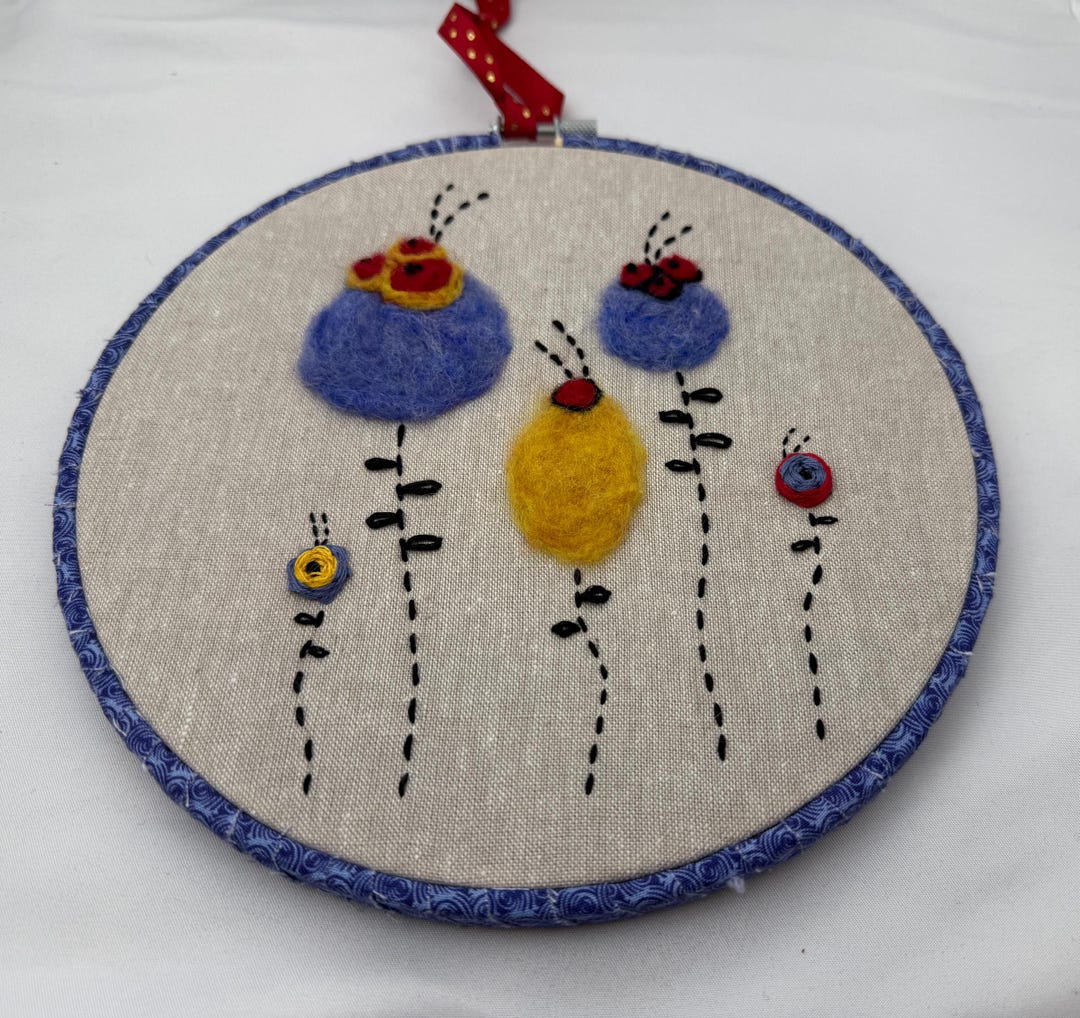 Phryne, Phillipa, & Phoebe Poppies Needle Felt Embroidery 8.5 - Etsy