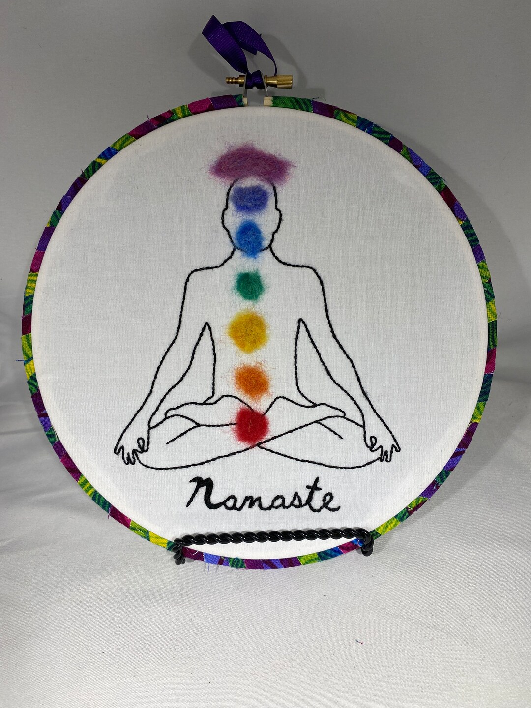 Yoga Namaste Chakras Yoga Embroidery Needle Felting 8 - Etsy