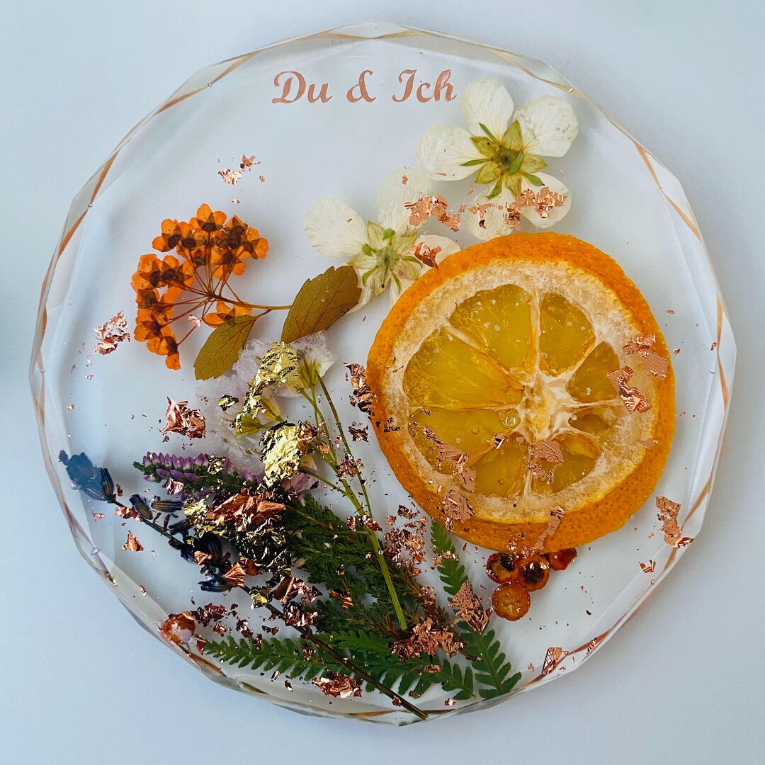 Personalized Botanical Resin Keepsake With Real Flowers - Etsy