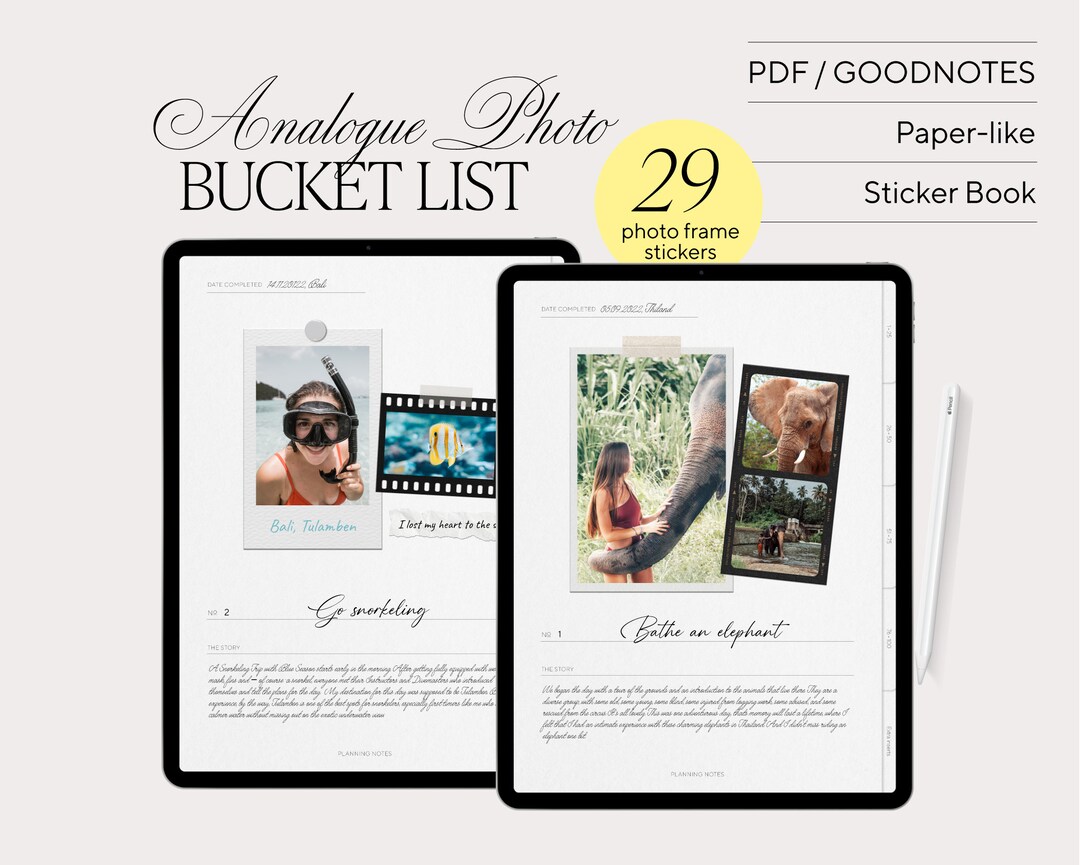 Digital BUCKET LIST Planner, 100 Things to Do, Life Goals Planner ...