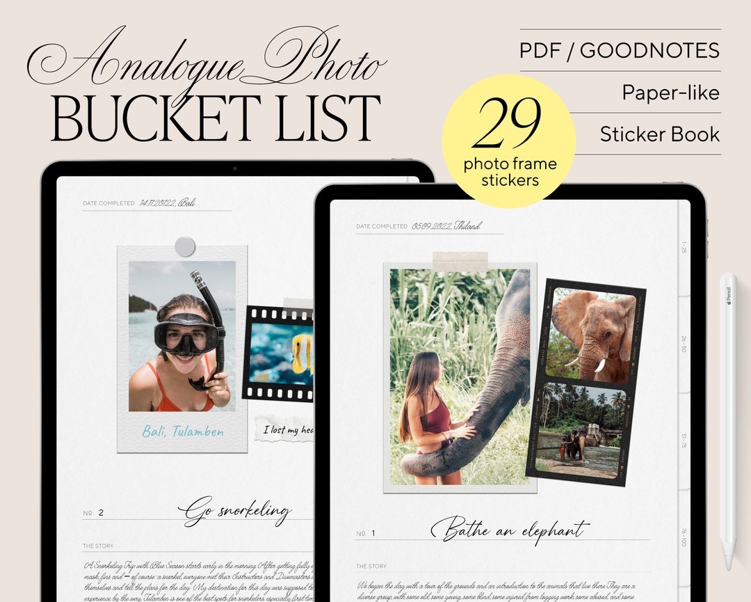 Digital BUCKET LIST Planner 100 Things to Do Life Goals - Etsy