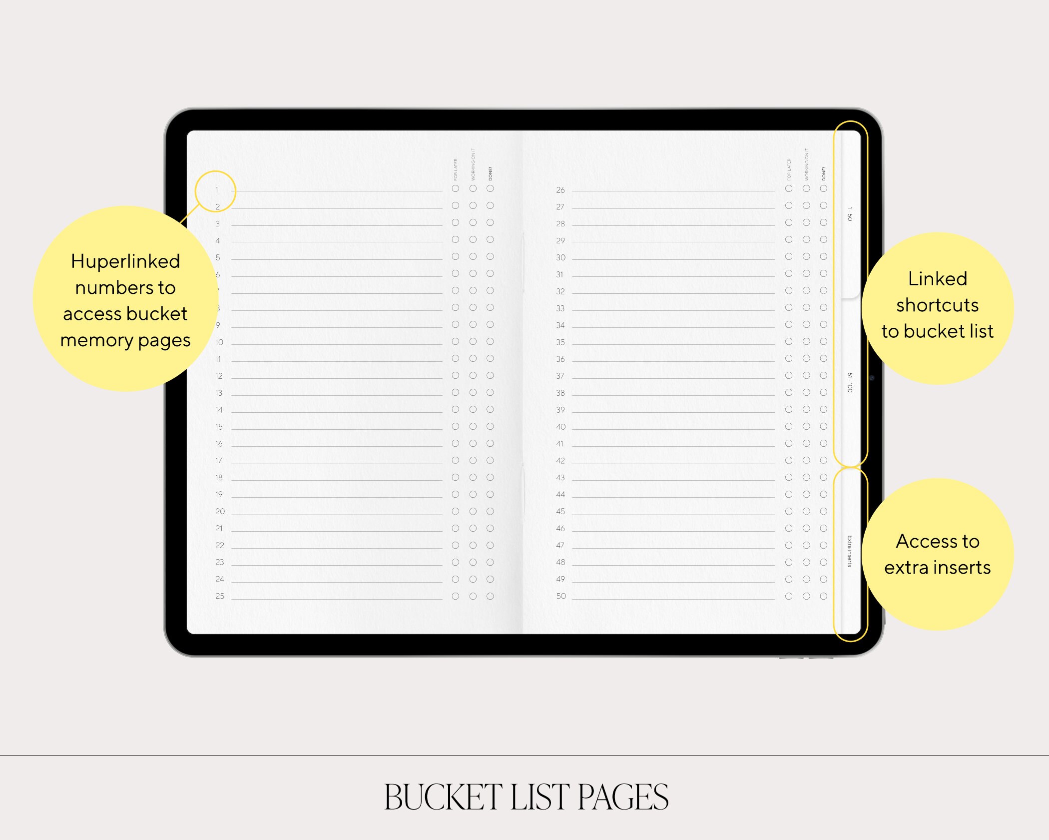 Digital Bucket List Journal | Life Goals Planner | Goodnotes Bucket ...