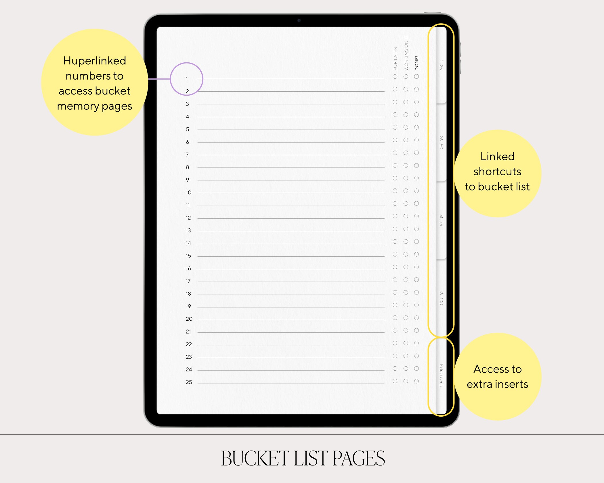 Digital Bucket List Planner Life Goals Planner Memory Book Digital ...