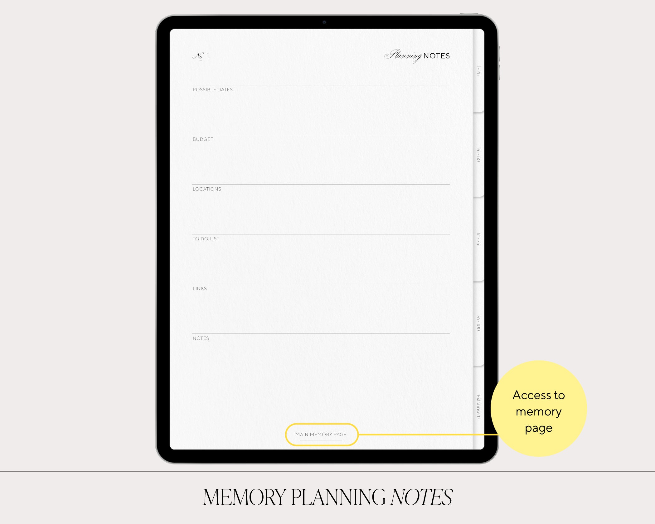 Digital Bucket List Planner Life Goals Planner Memory Book Digital ...