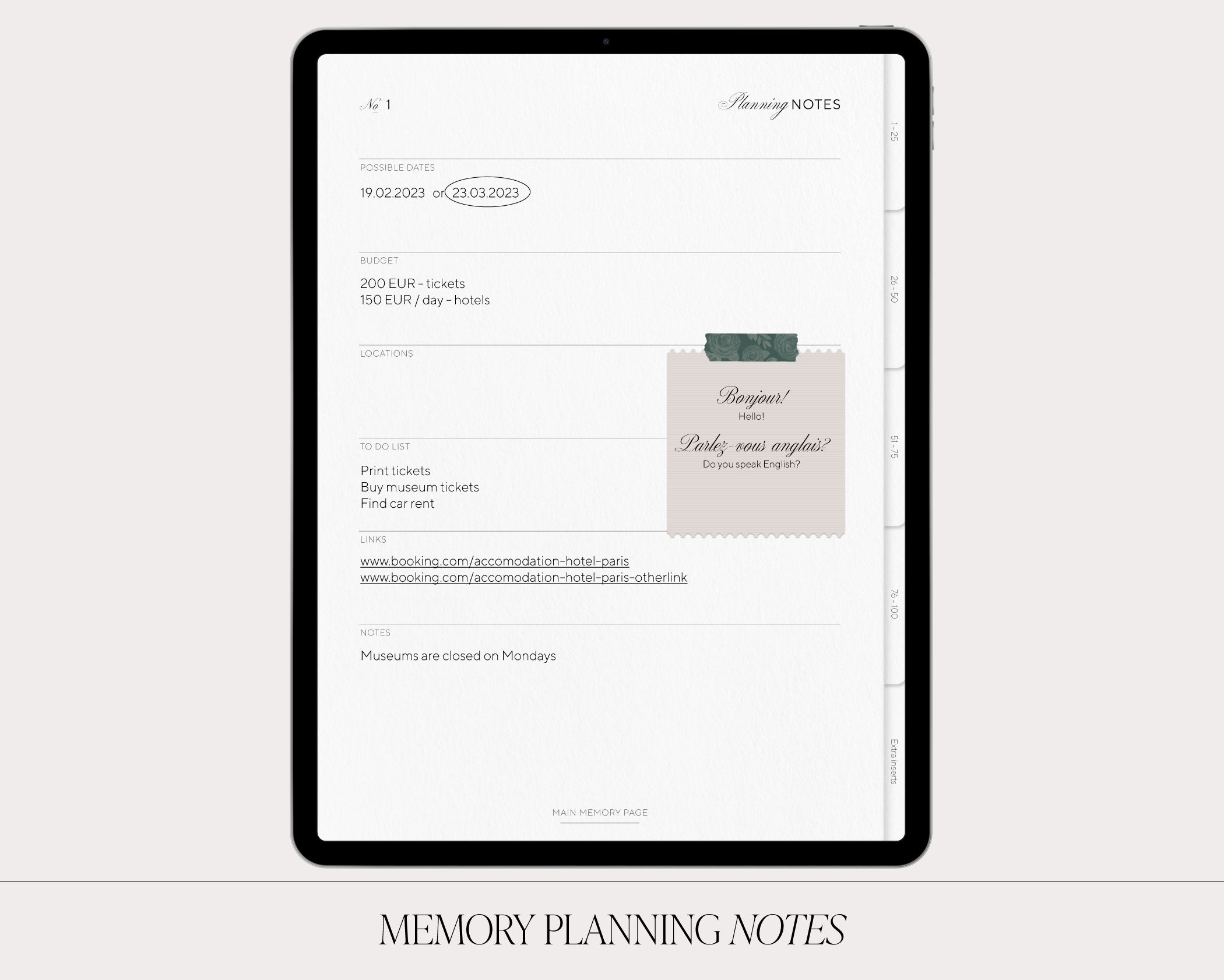 Digital Bucket List Planner Life Goals Planner Memory Book Digital ...