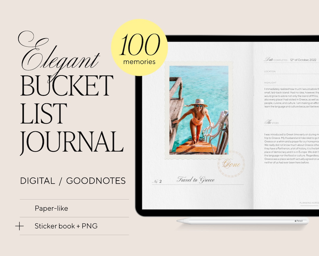 Digital Bucket List Journal Life Goals Planner Goodnotes Bucket List My ...