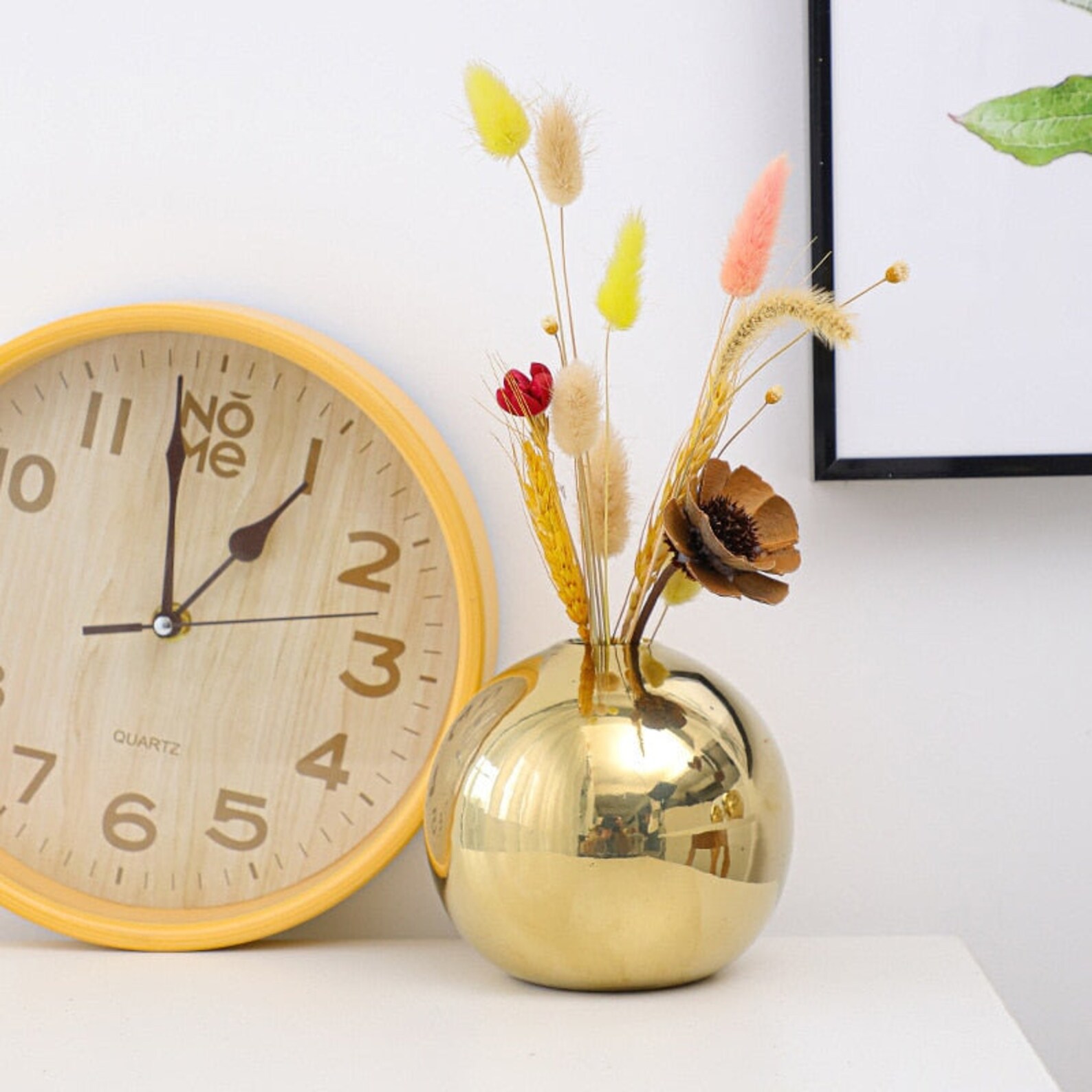 Golden Ceramic Ball Flower Vase Modern Art - Etsy