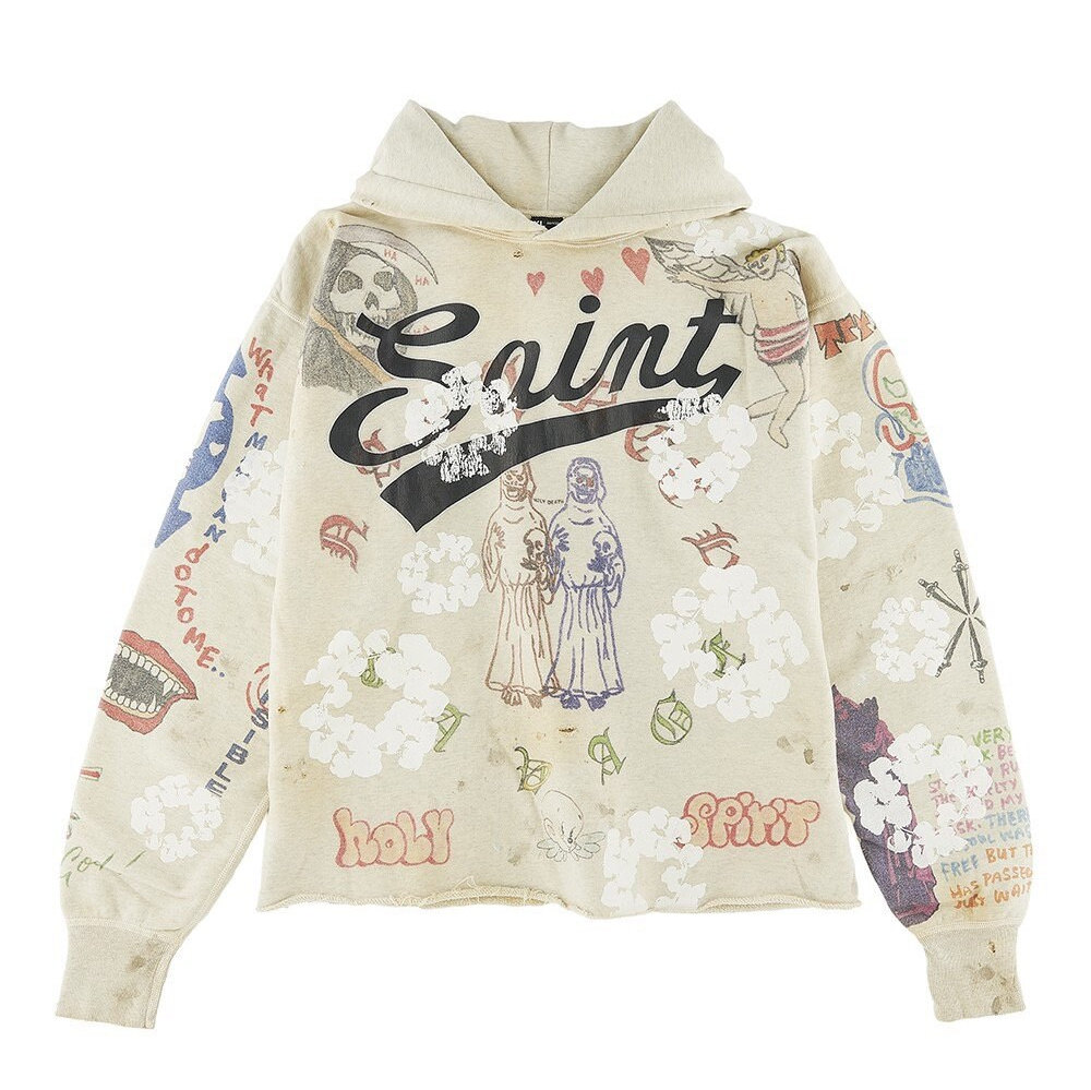 CUSTOM Denim Tears X Saint Hoodie Floral Cotton Inspired Hypebeast ...