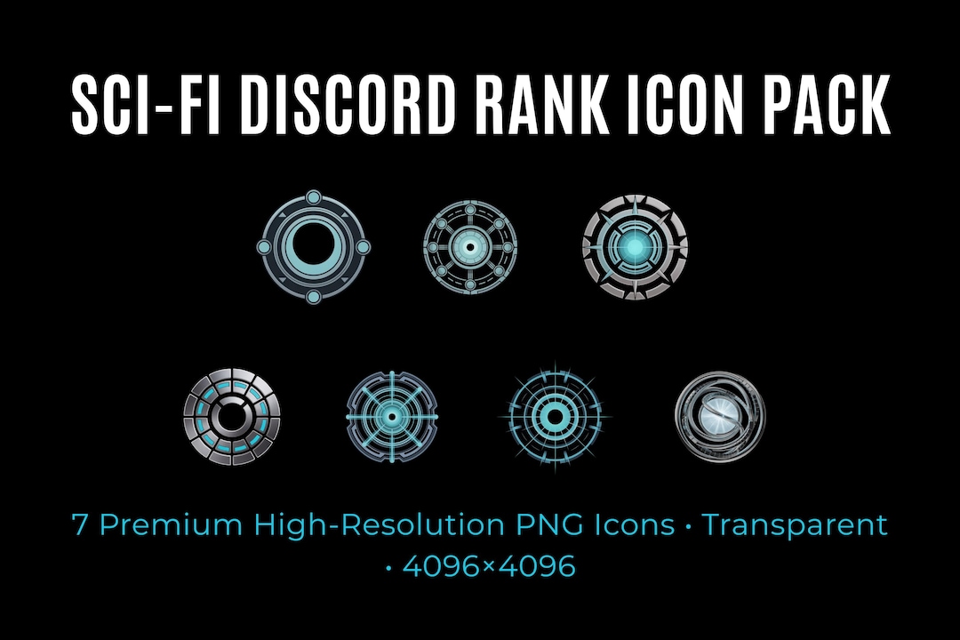 Sci-fi Discord Rank Icon Pack, 7 Server Role Icons, 4096x4096 ...