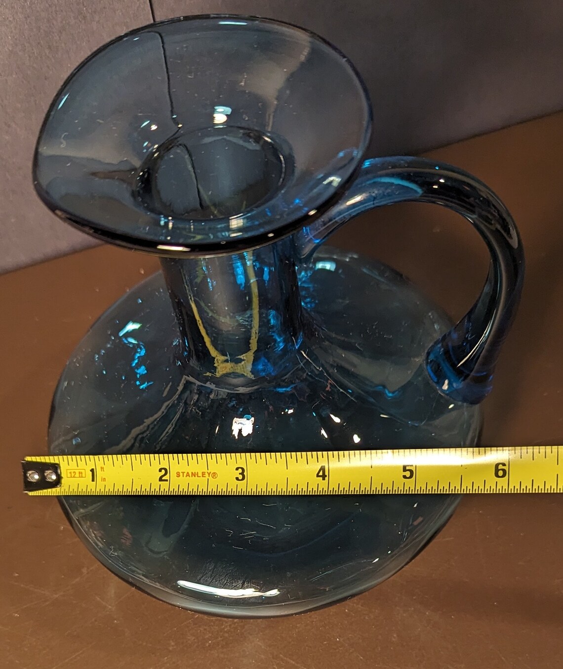 Rare BLENKO Glass Blue Optic Paneled Pitcher W/ Applied Handle - Etsy