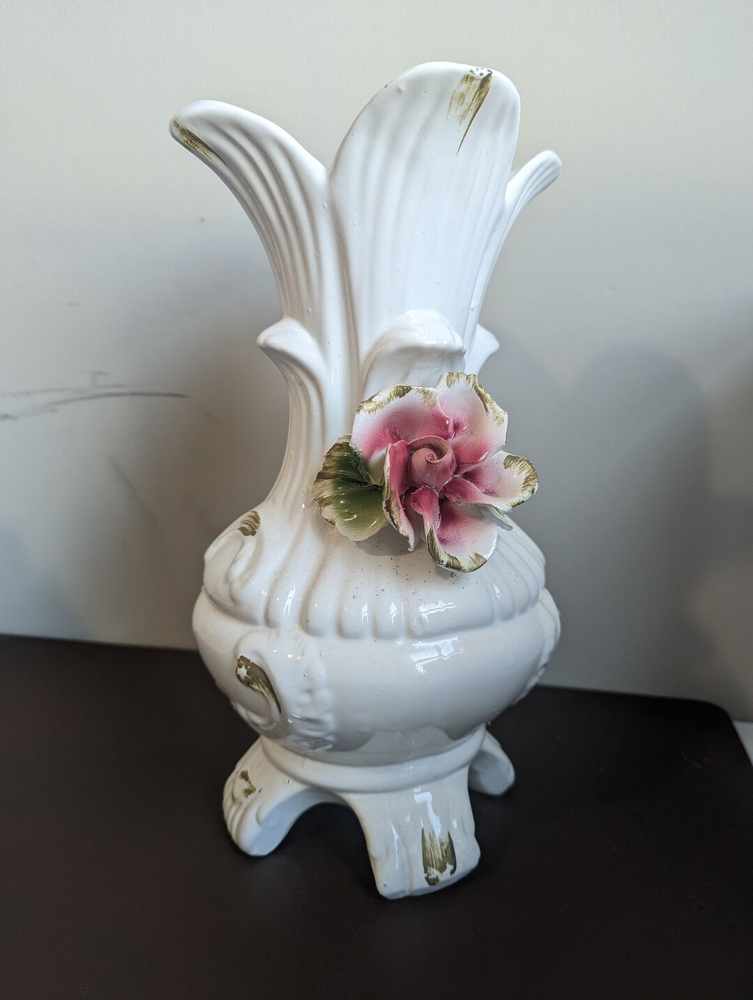 Vintage 12" Capodimonte Vase - Etsy