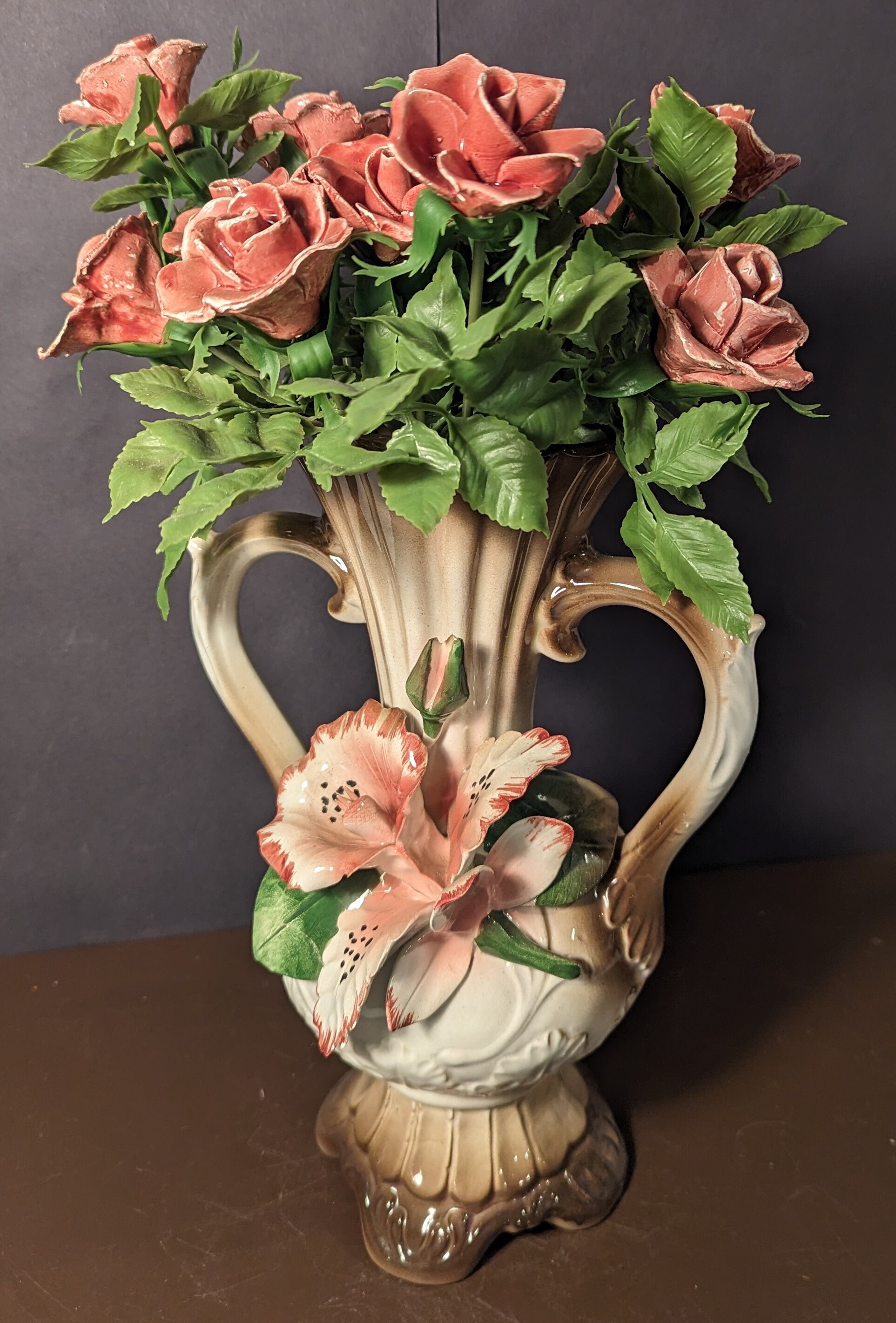 Dozen Red Capodimonte Roses With Vase - Etsy