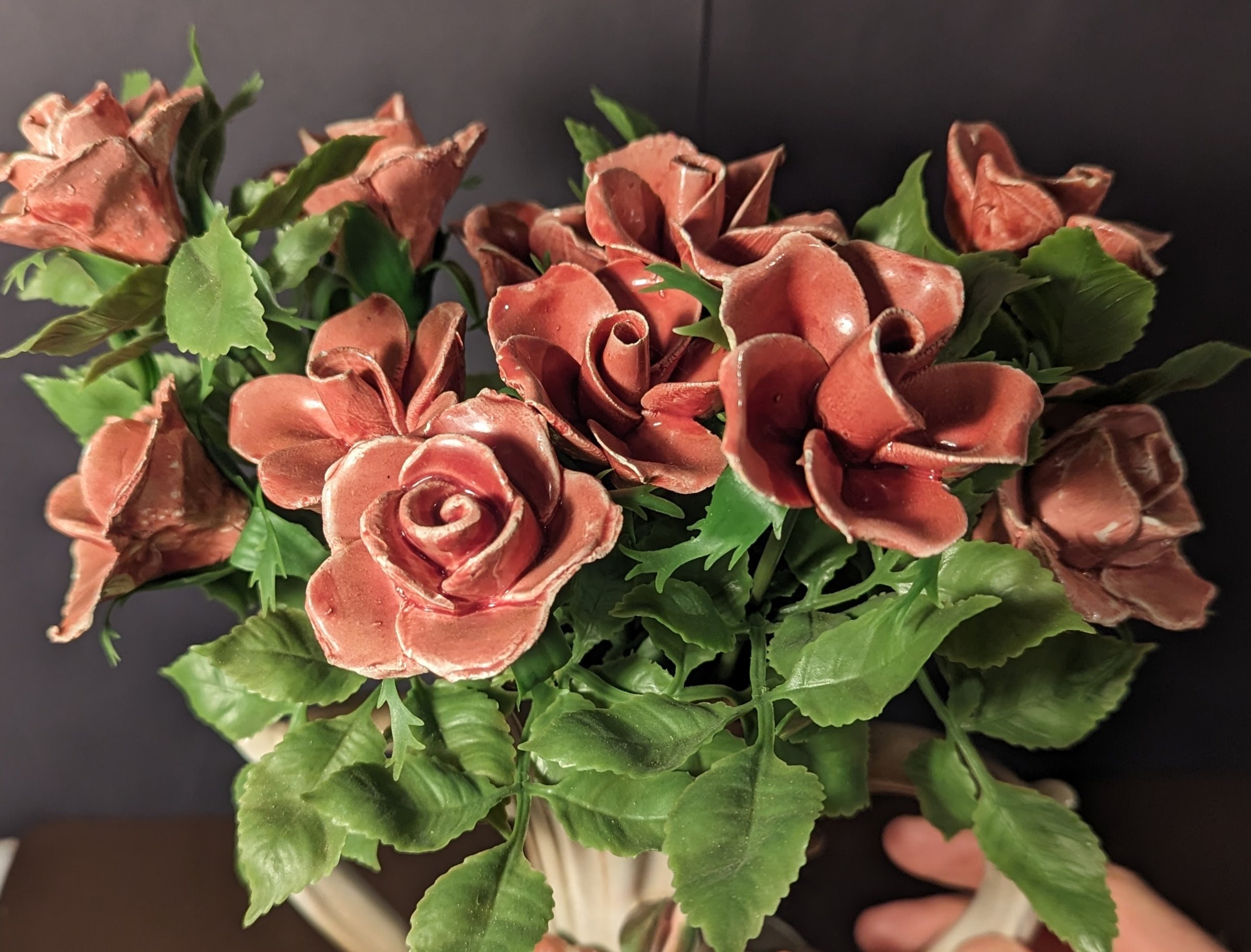 Dozen Red Capodimonte Roses With Vase - Etsy