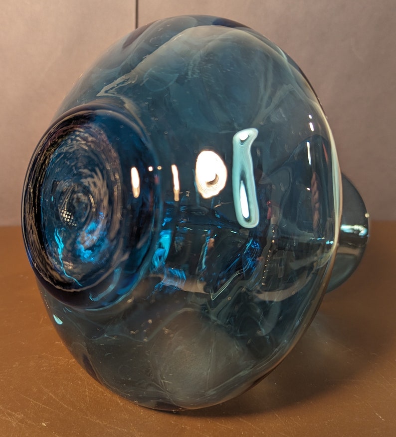 Rare BLENKO Glass Blue Optic Paneled Pitcher W/ Applied Handle - Etsy