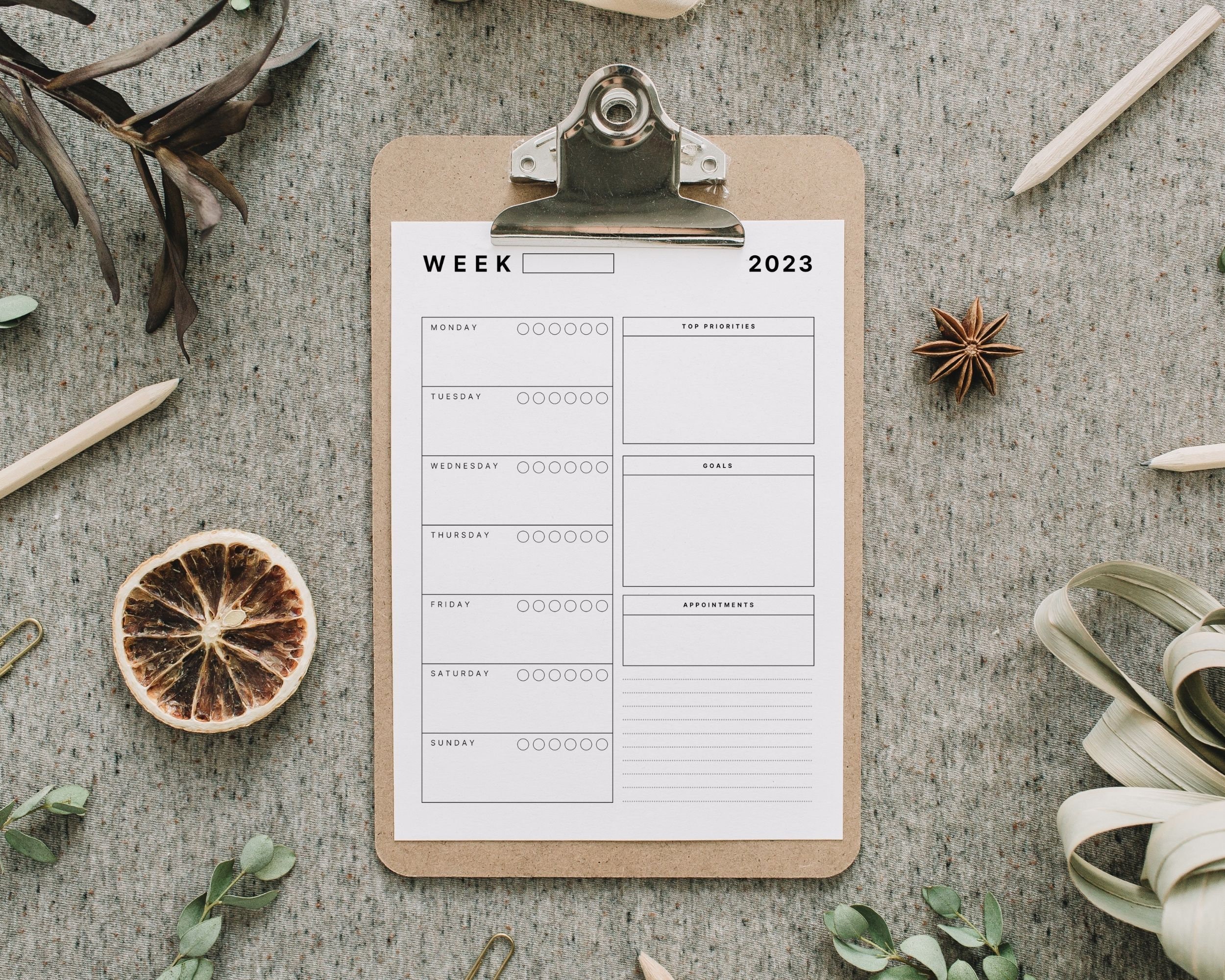 Printable Weekly Planner 2023 Printable and Digital Monday - Etsy