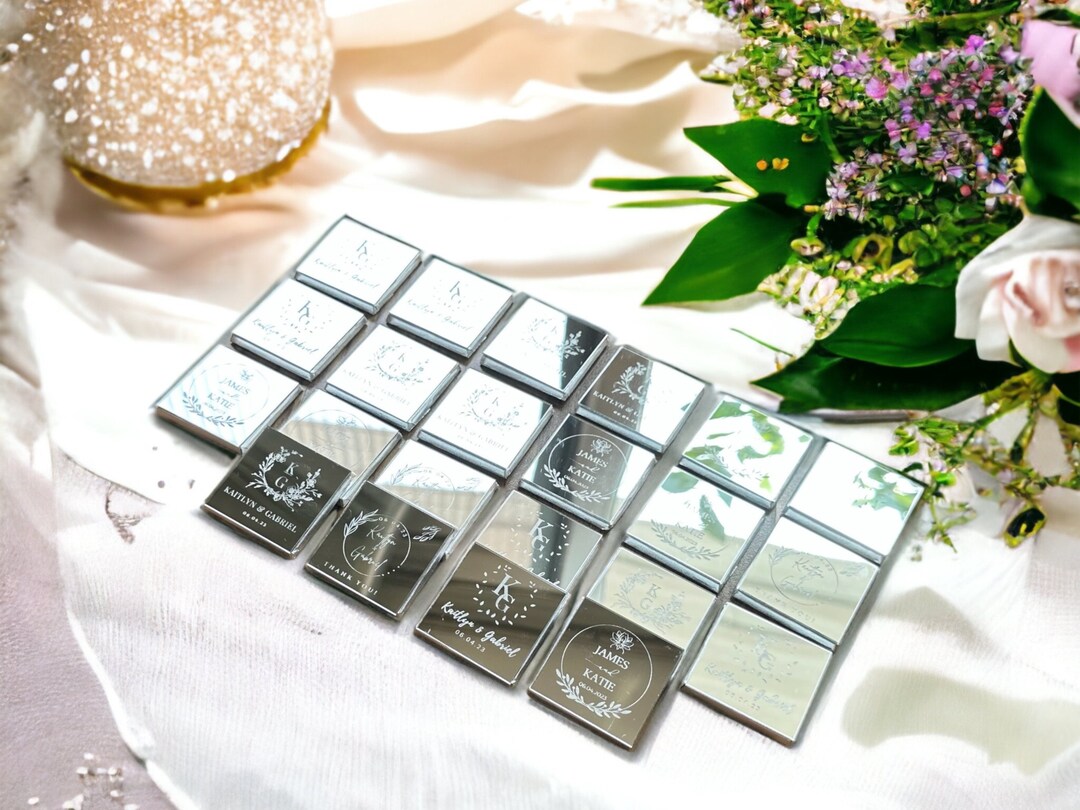 50 Mirror Chocolate Favors, Wedding Favors for Guests, Engagement ...