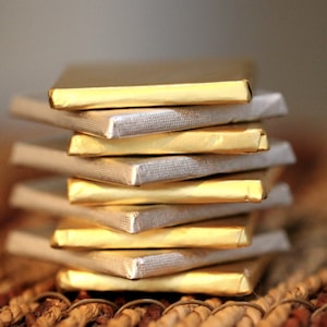 Silver or Gold Foil Milk Chocolate Neapolitans, Minimalist Chocolates ...