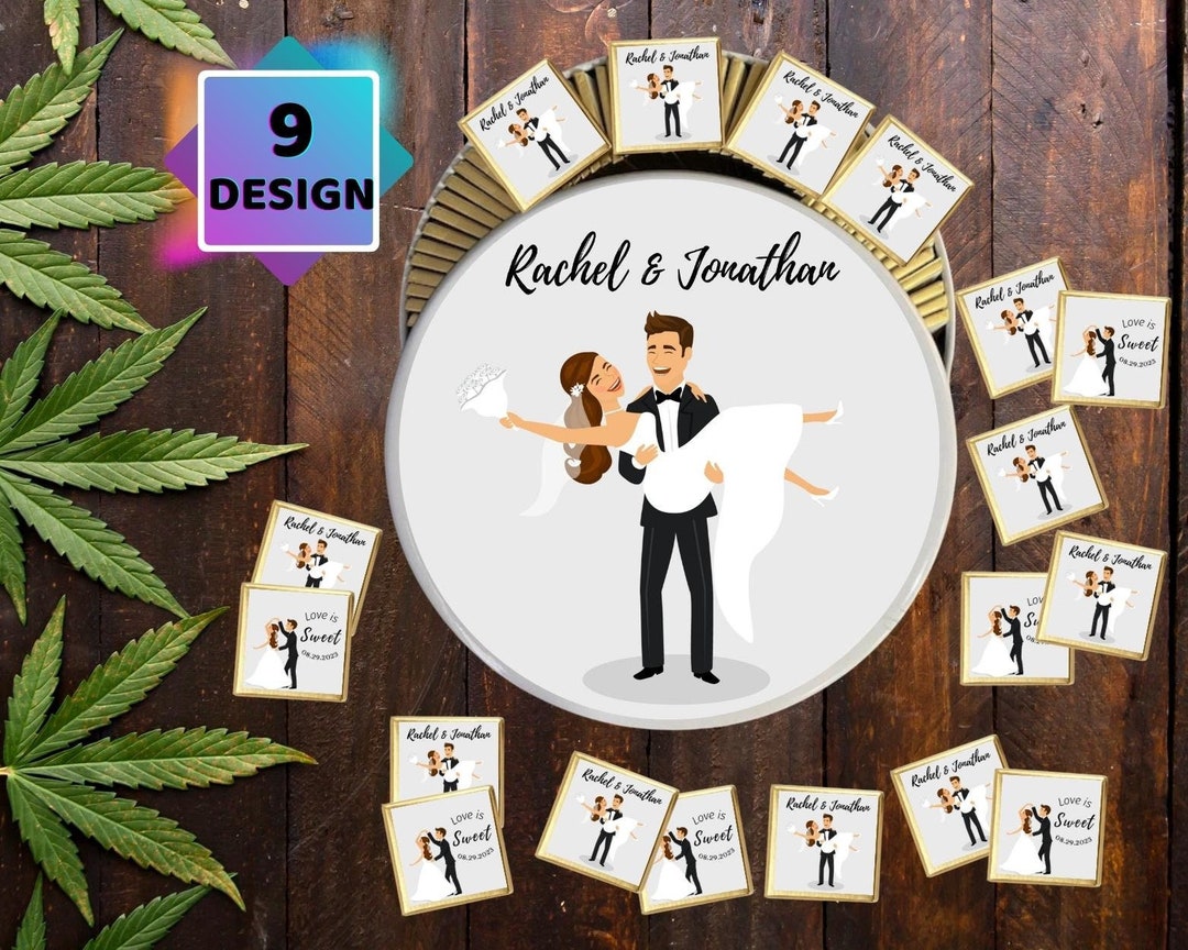 50 Personalised Chocolate Wedding Favours - Gold or Silver Foil Milk ...