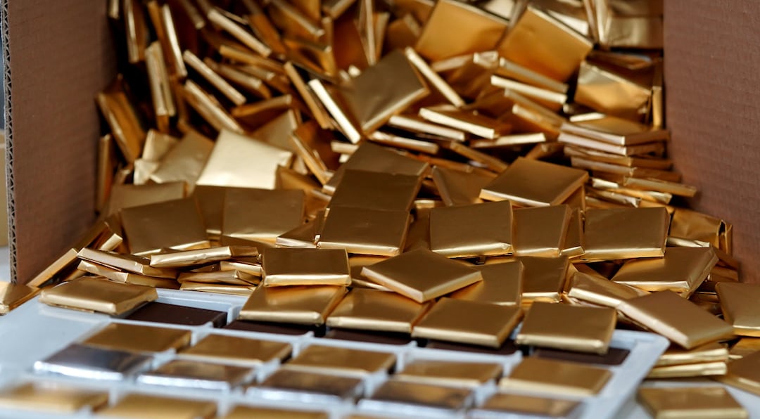 Gold or Silver Foil Milk Chocolate Neapolitans, Minimalist Chocolates ...