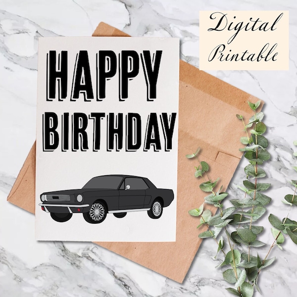 Ford Mustang Birthday Cards - Etsy