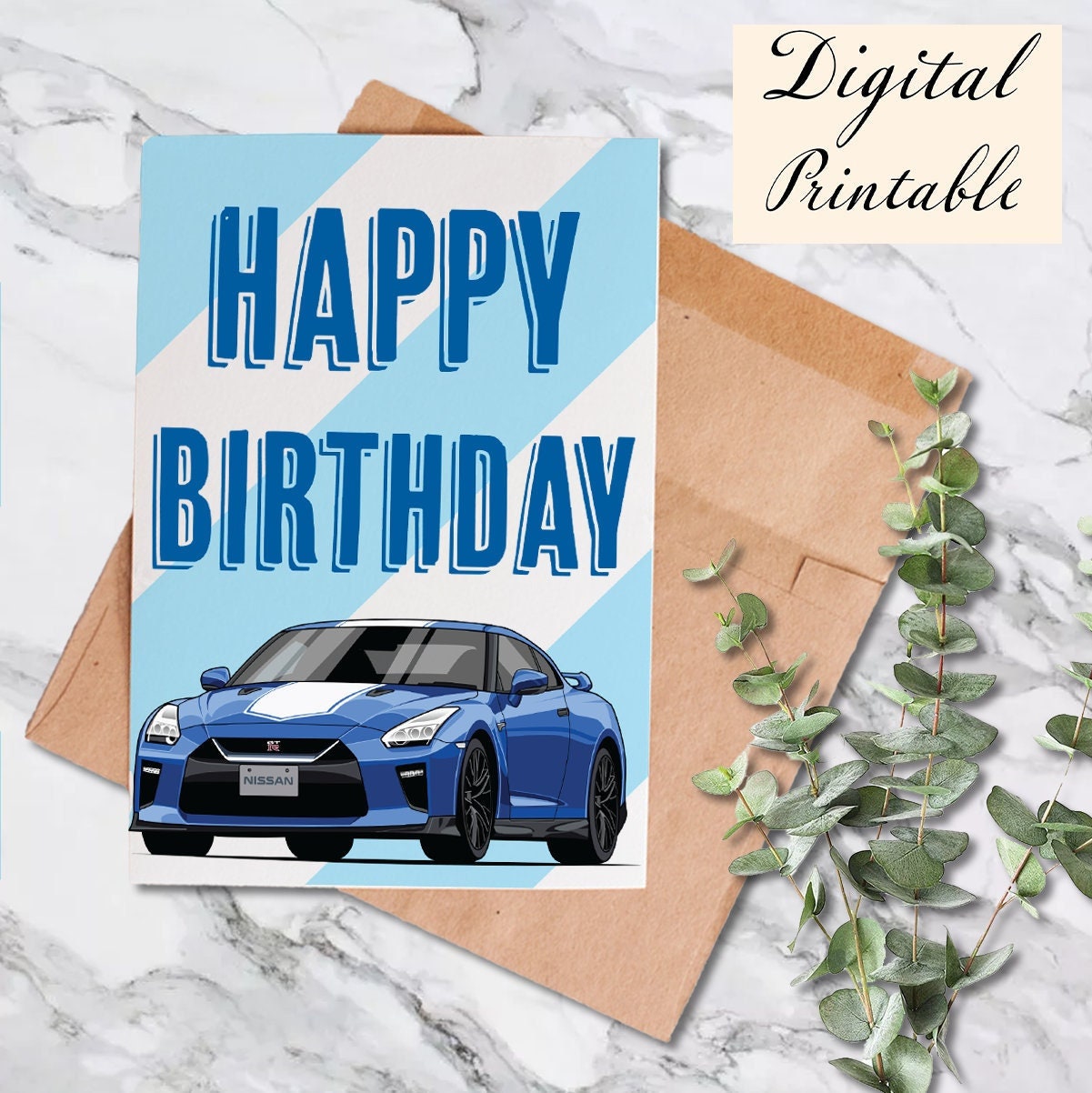Cool Nissan Gtr Fun Car Birthday Card for Car Lovers Bday Card - Etsy