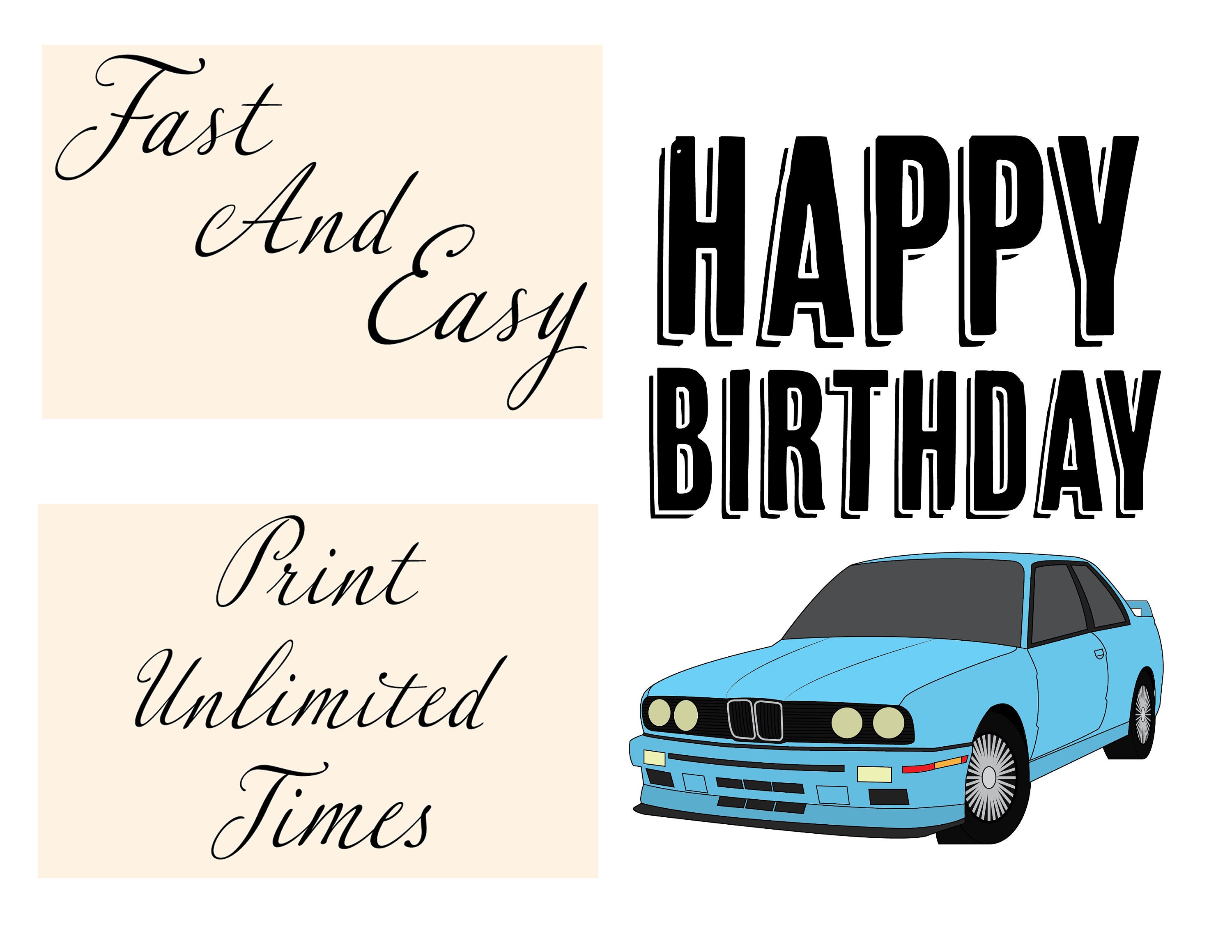 Fun Car Birthday Card for Car Lovers , BMW M3 - Etsy