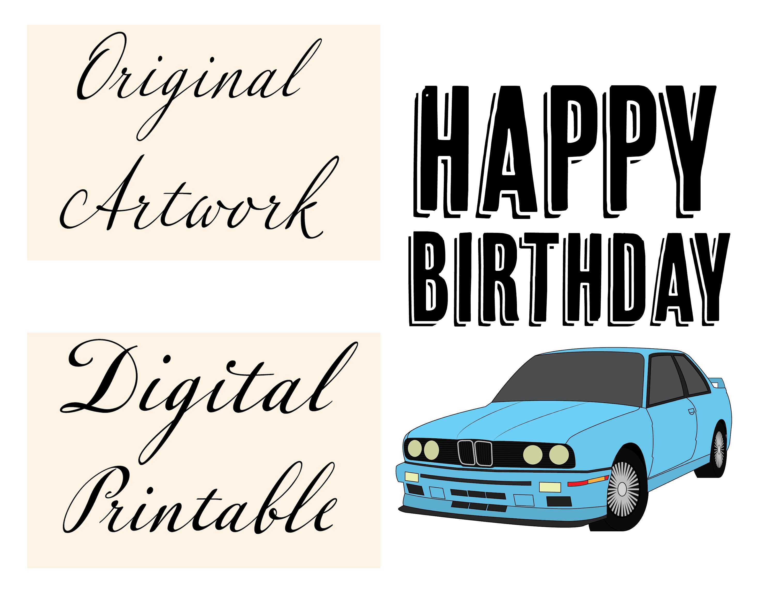 Fun Car Birthday Card for Car Lovers , BMW M3 - Etsy