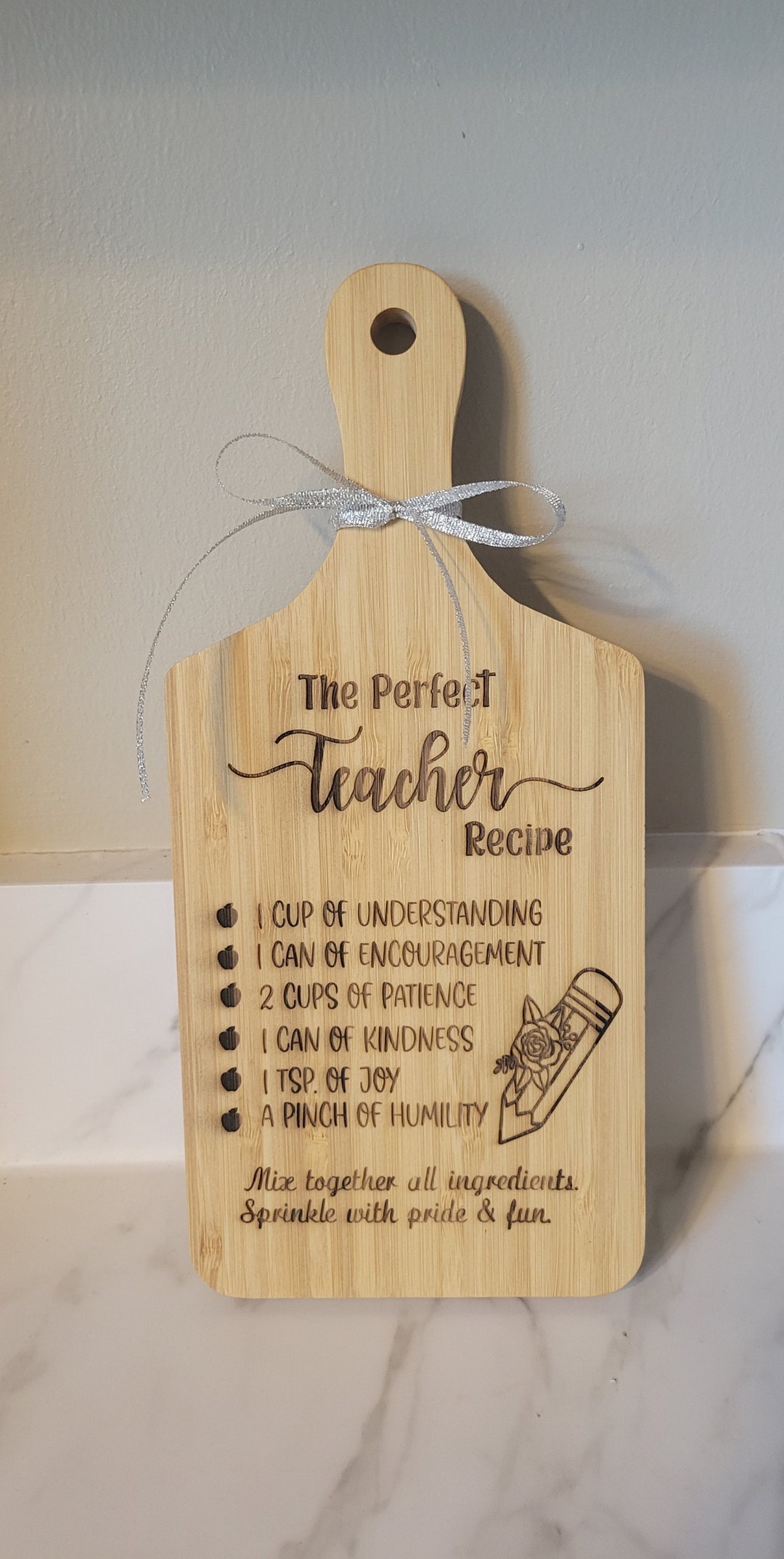 The Perfect Teacher Recipe Decorative Cutting Board, Teacher's ...