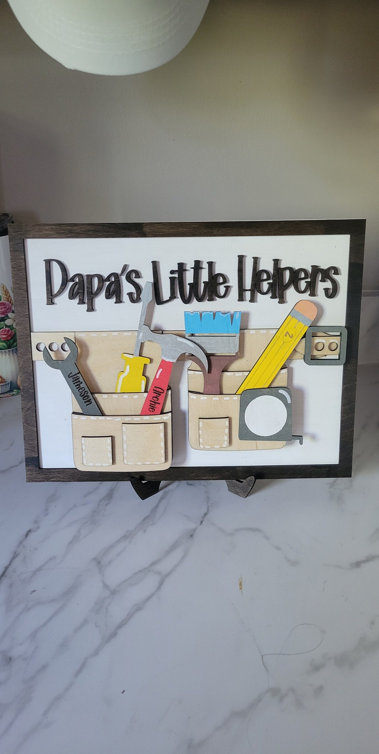 Papa's Little Helpers Personalized Frame, Papa's Tool Belt, Dad's ...