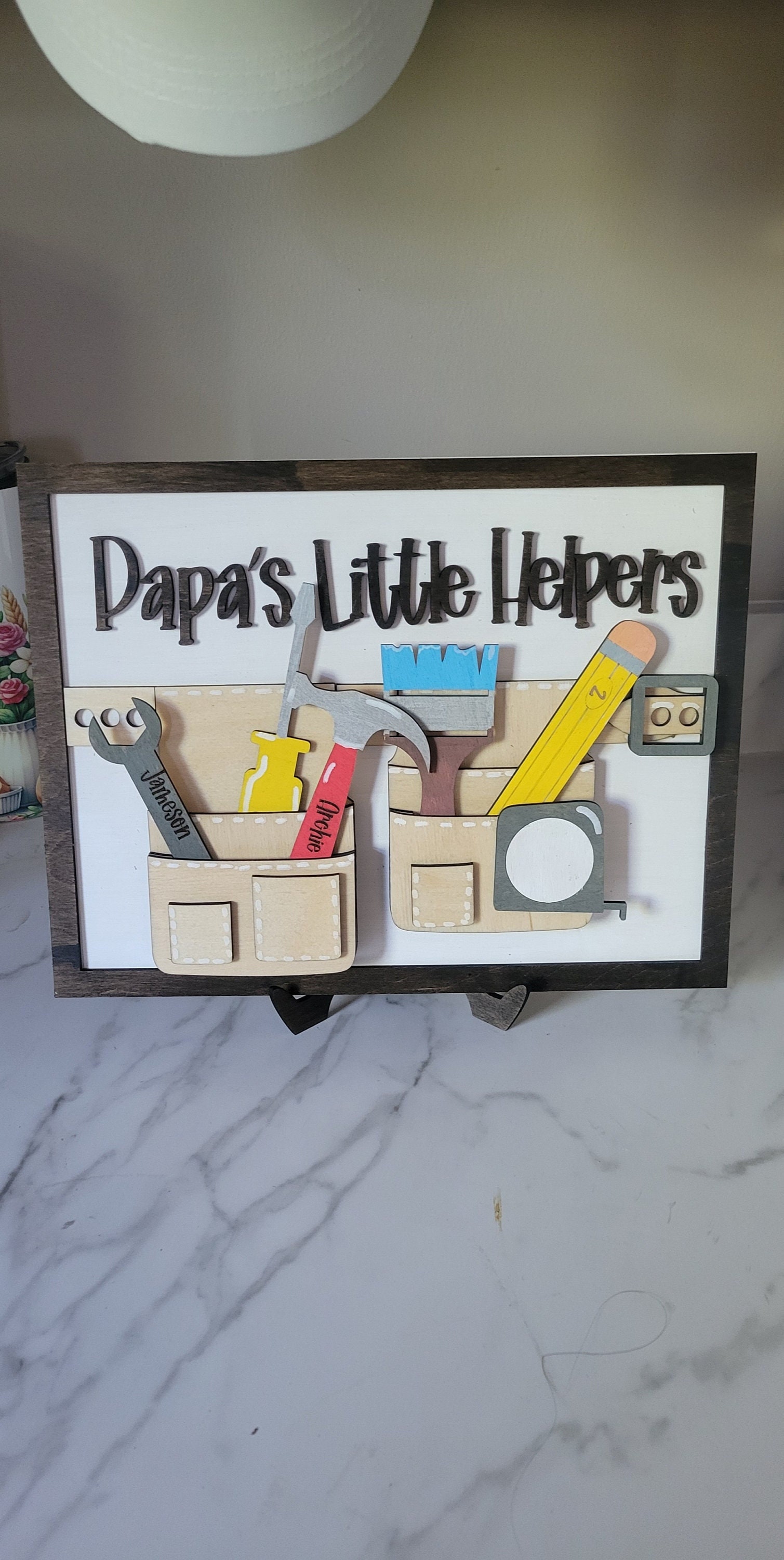 Papa's Little Helpers Personalized Frame, Papa's Tool Belt, Dad's ...