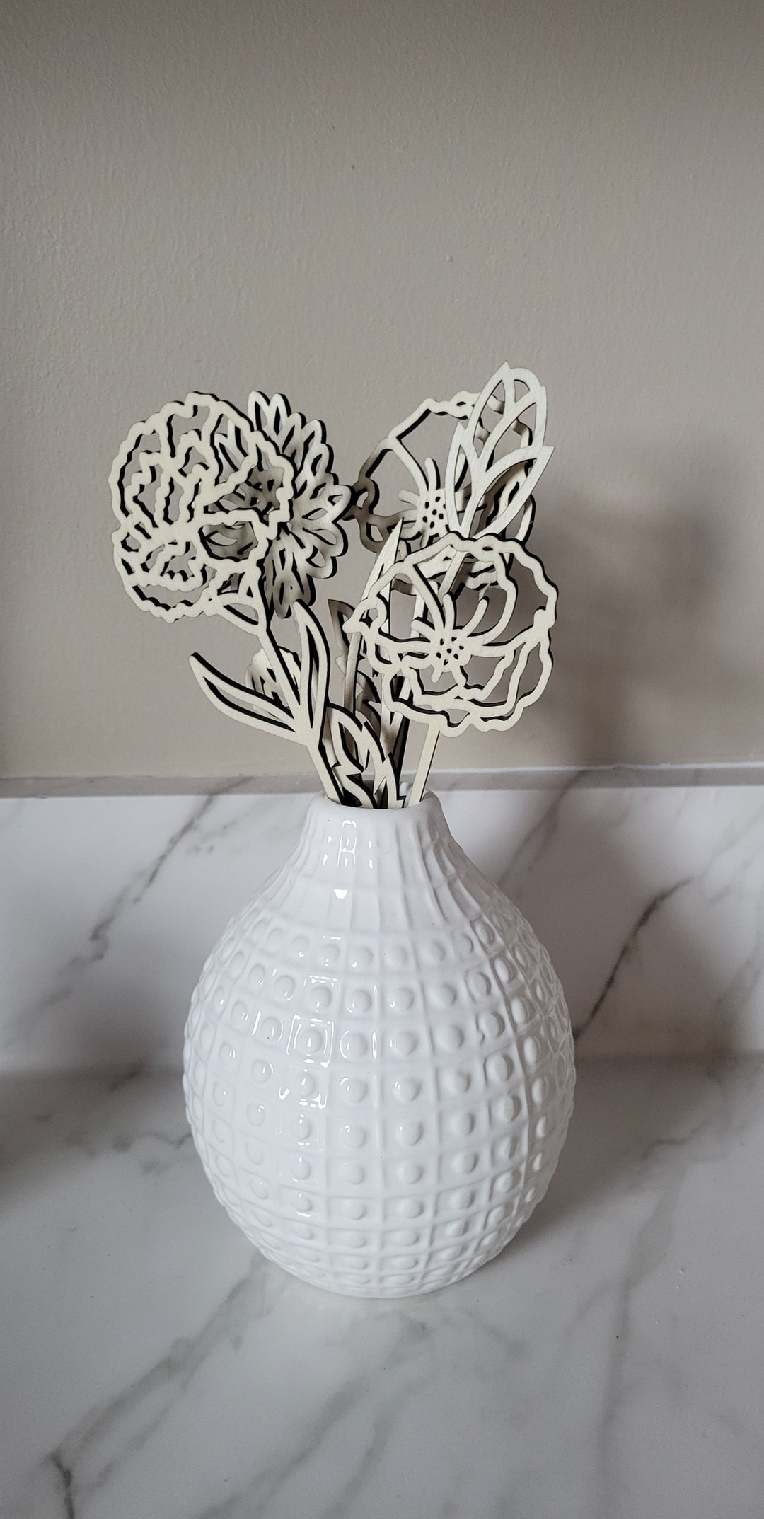 3D Wooden Flower Birth Month Bouquet - Etsy