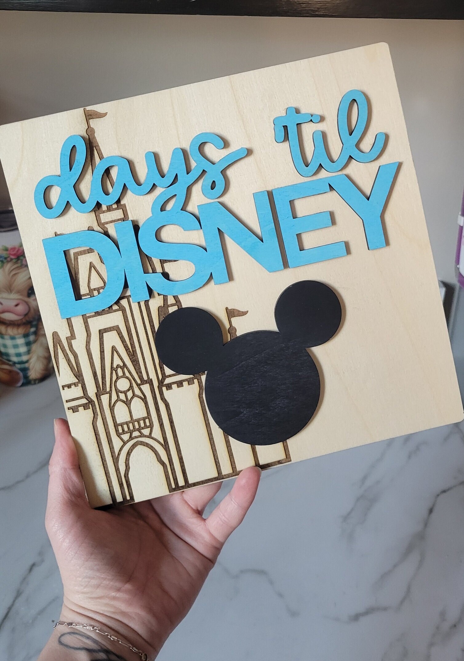 3D Wood / Chalkboard Disney Countdown, Disney Vacation Countdown ...