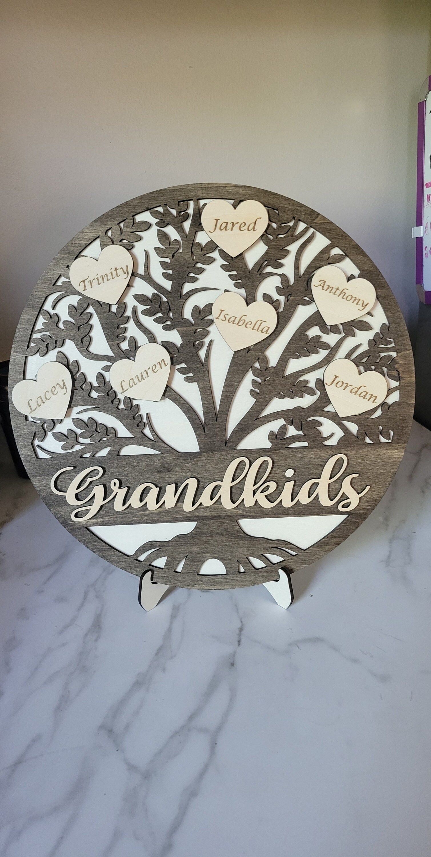 Family Tree With Names, Grandkids Tree, Mother's Day Gift, Mom Family ...