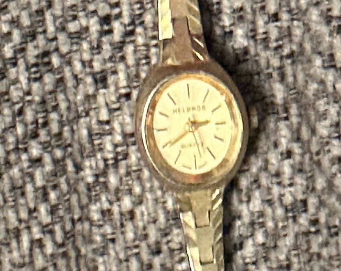 80’s Vintage Ladies Helbros Quartz Watch Gold Finish, Vintage Helbrose ...