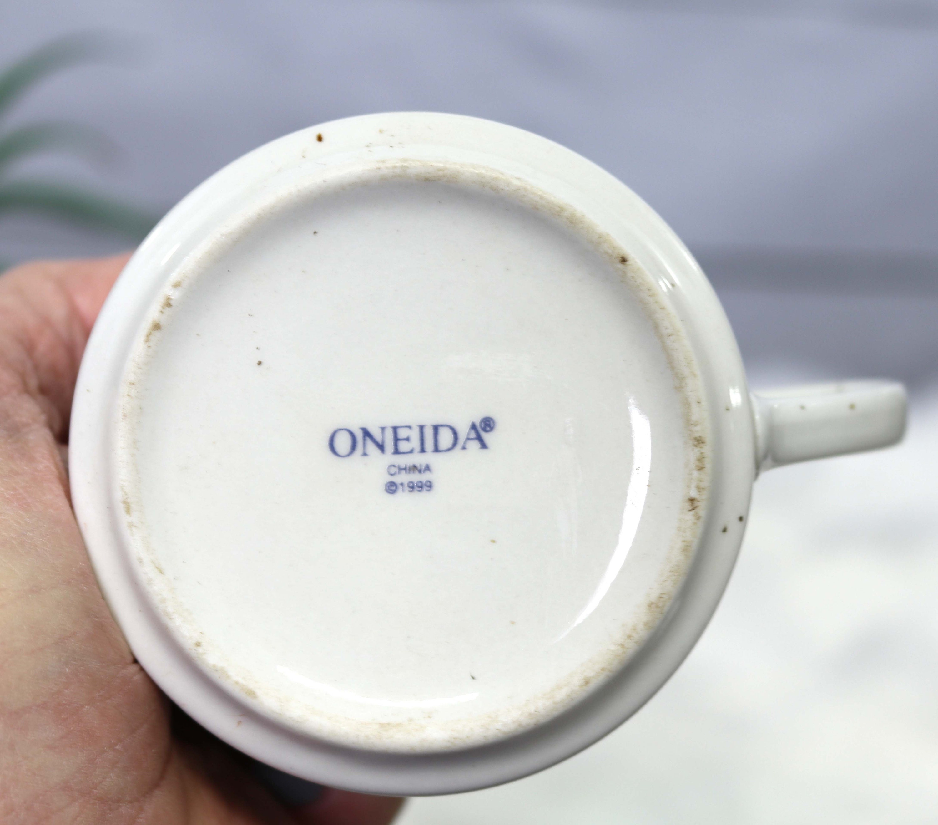 4 Pc. Set Vintage Oneida Breton Blue Pattern Coffee Cup, Flat Cup ...