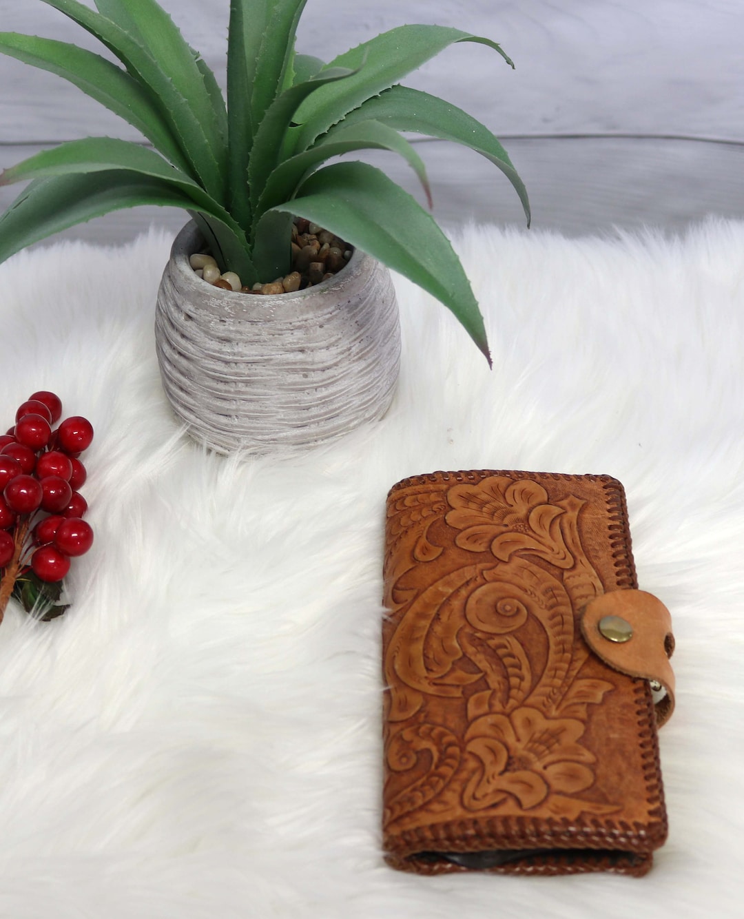 Hand Tooled Ladies Wallet, Western Style, Leather Wallet, Womens Wallet ...