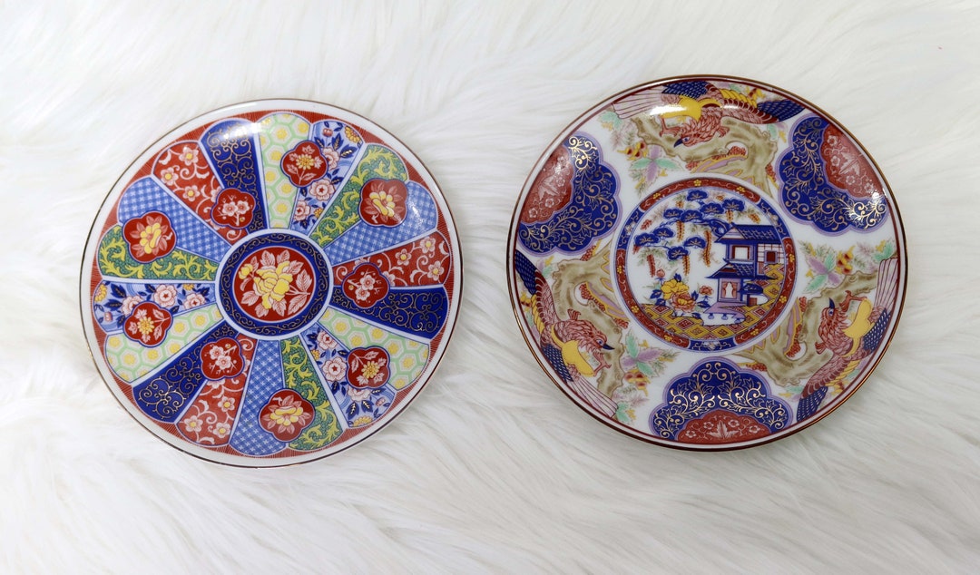 2 Pc Set Imari Ware Japan, Mid Century Modern, Hand Painted, Vintage ...
