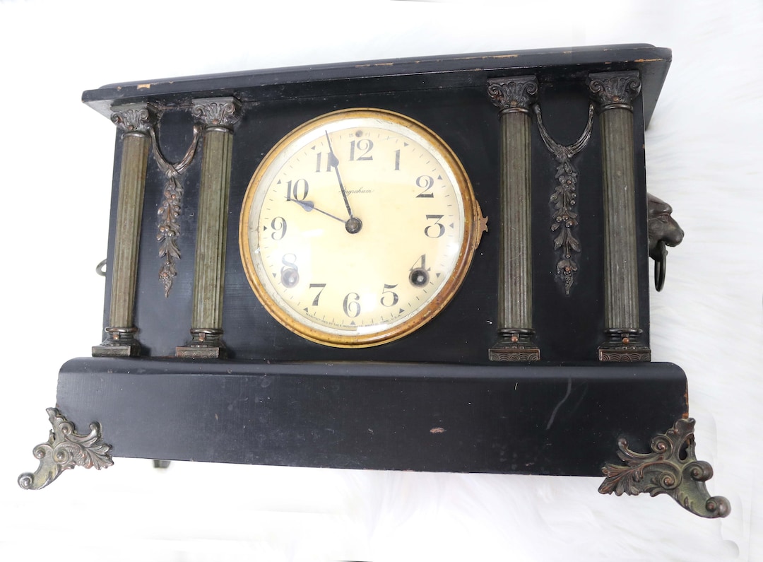 Antique Ingraham Mantel Wood Clock Circa 1914 Original Movement ...