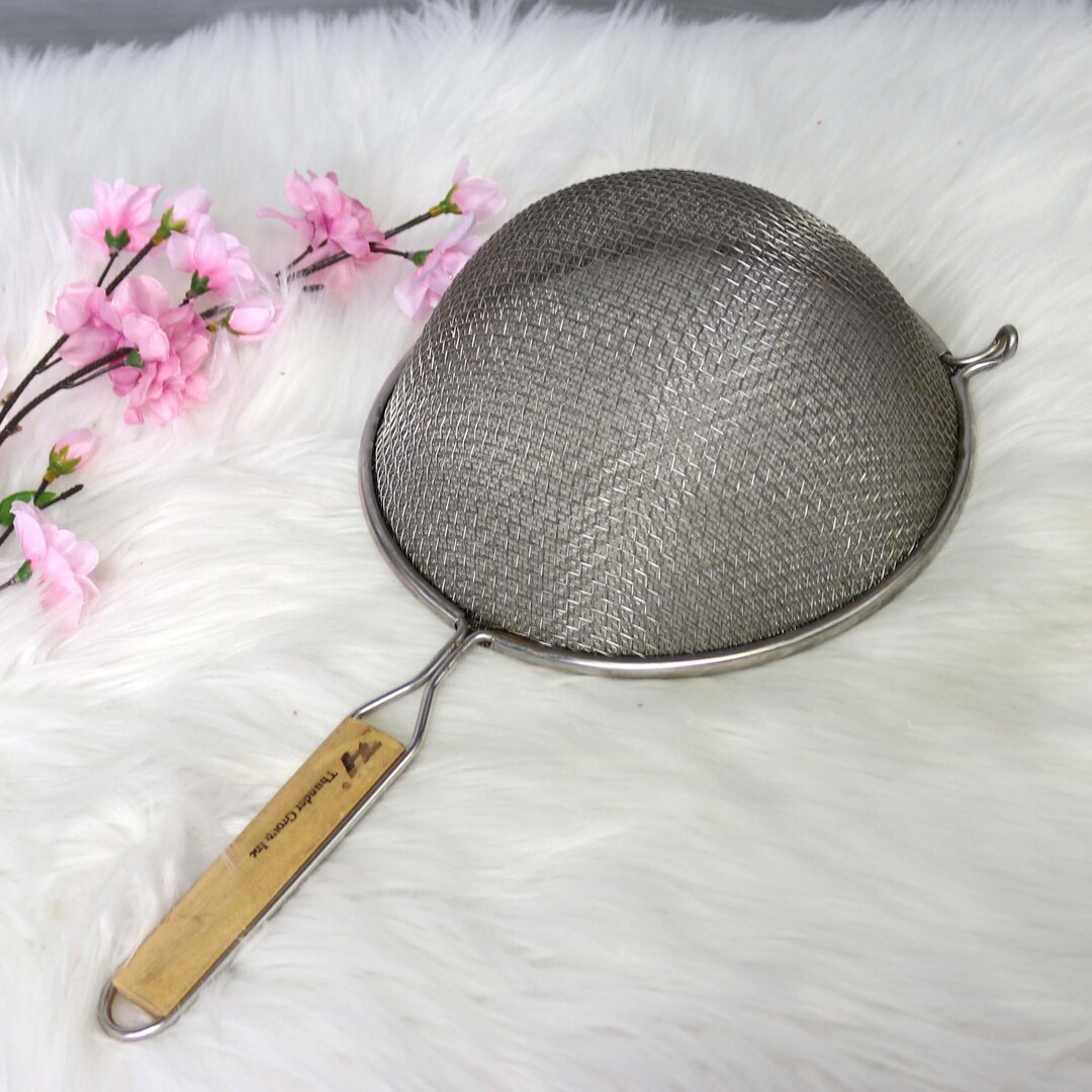 Vtg Kitchen Strainer by Thunder Group Inc, Vintage Wood Handled Kitchen ...